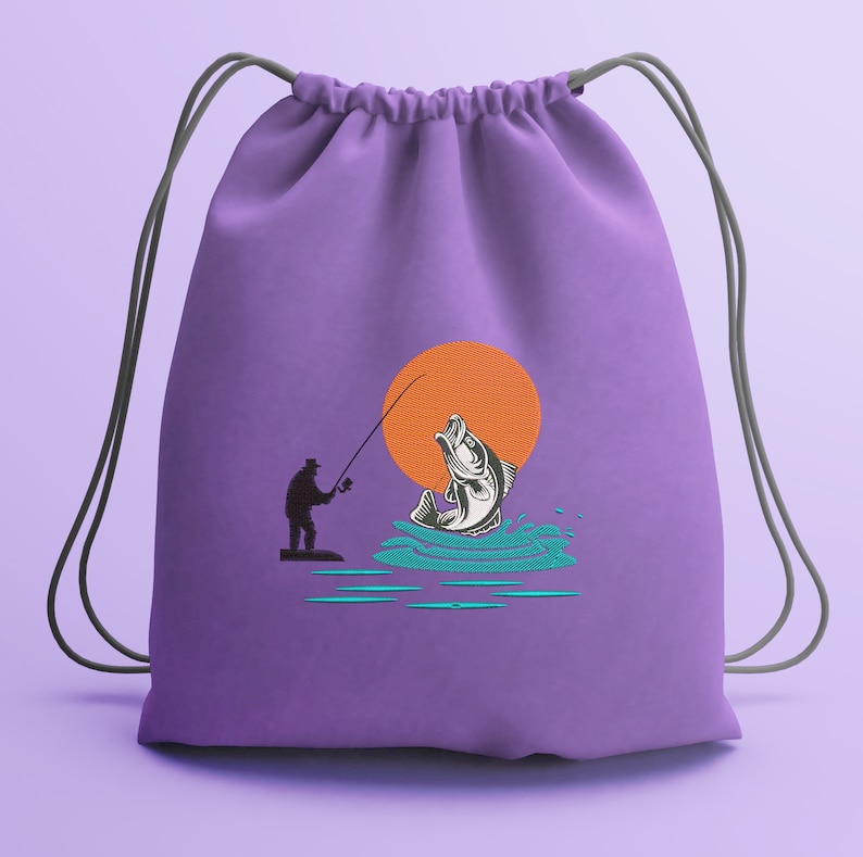 Fishing Machine Embroidery Design - Etsy