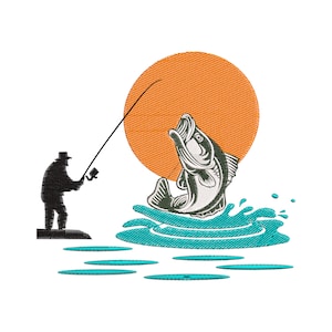 Fishing Machine Embroidery Design - Etsy