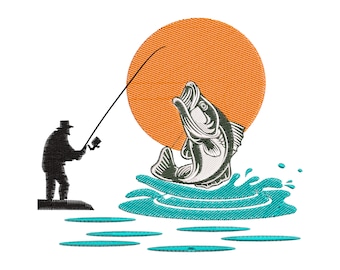 Fishing Machine Embroidery Design - Etsy