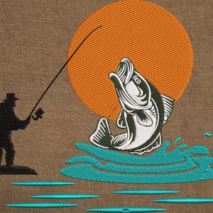 Fishing Machine Embroidery Design - Etsy