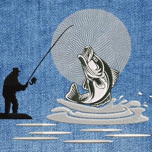 Fishing Machine Embroidery Design - Etsy