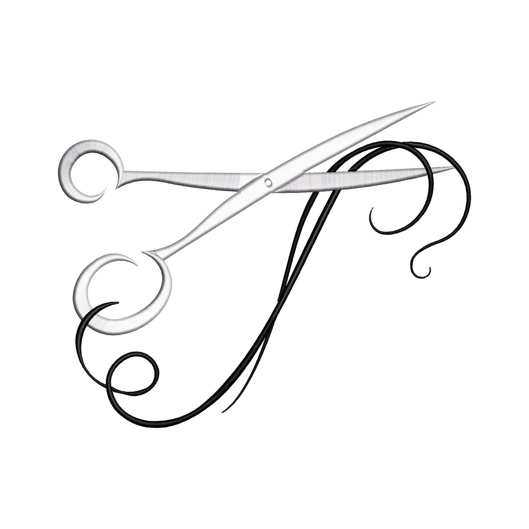 Scissors Hair Machine Embroidery Design - Etsy