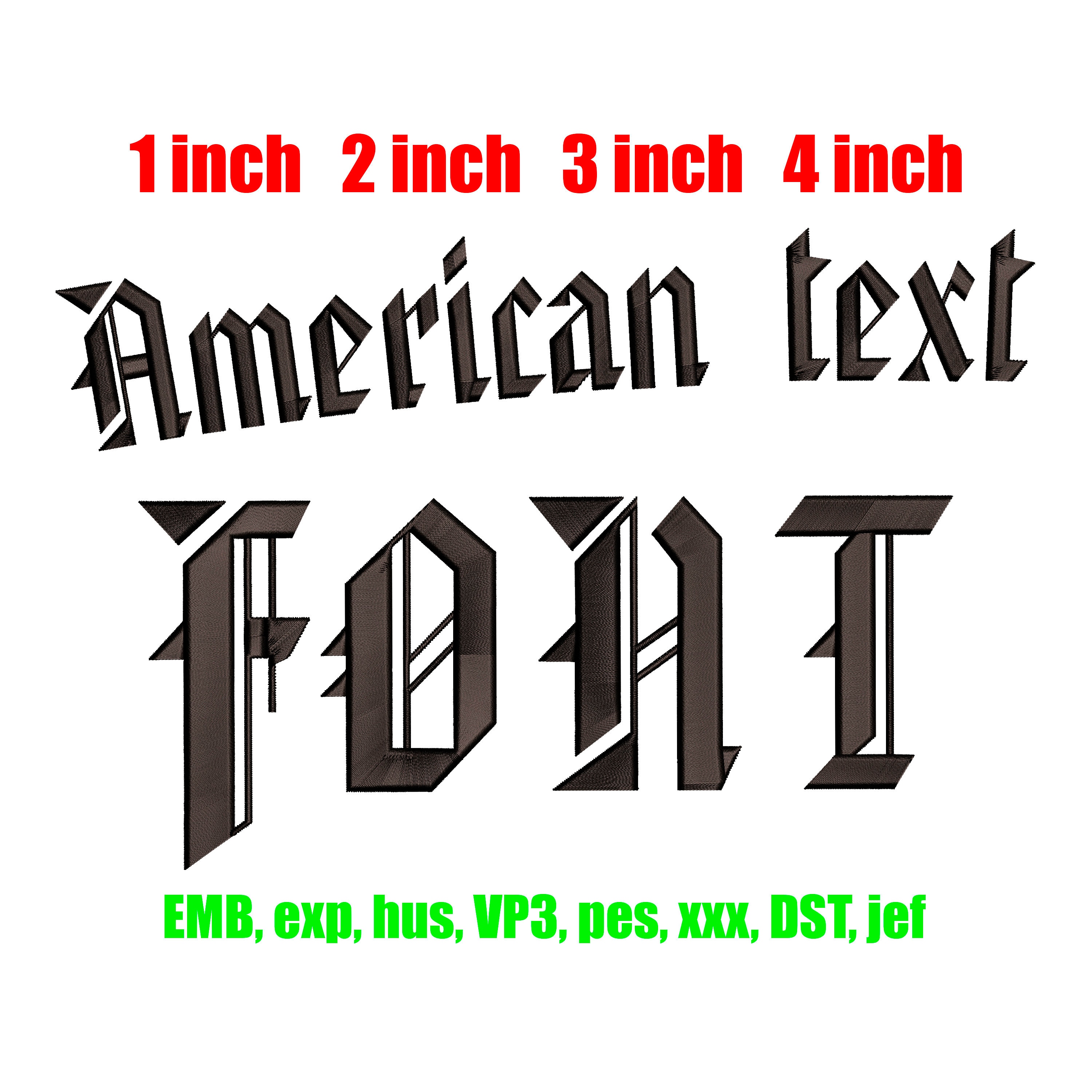 American-text Font Machine Embroidery Alphabet Font Design - Etsy