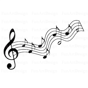 Staff. Treble Clef. SVG PNG - Etsy