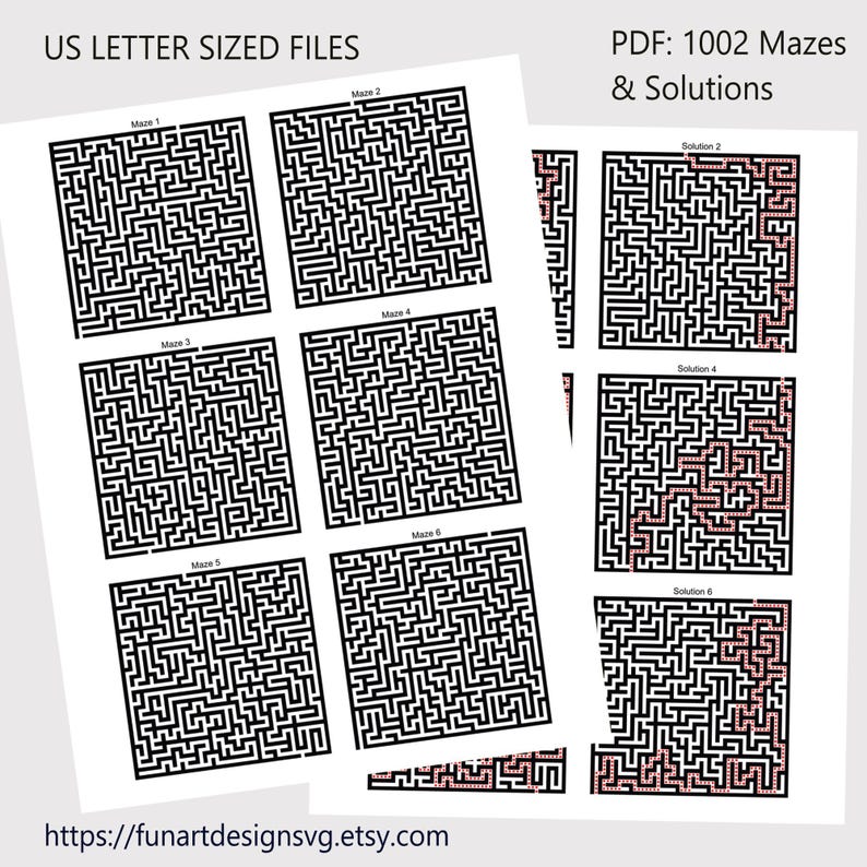 Maze Puzzles – 1,002 Unique Mazes to Solve - Etsy