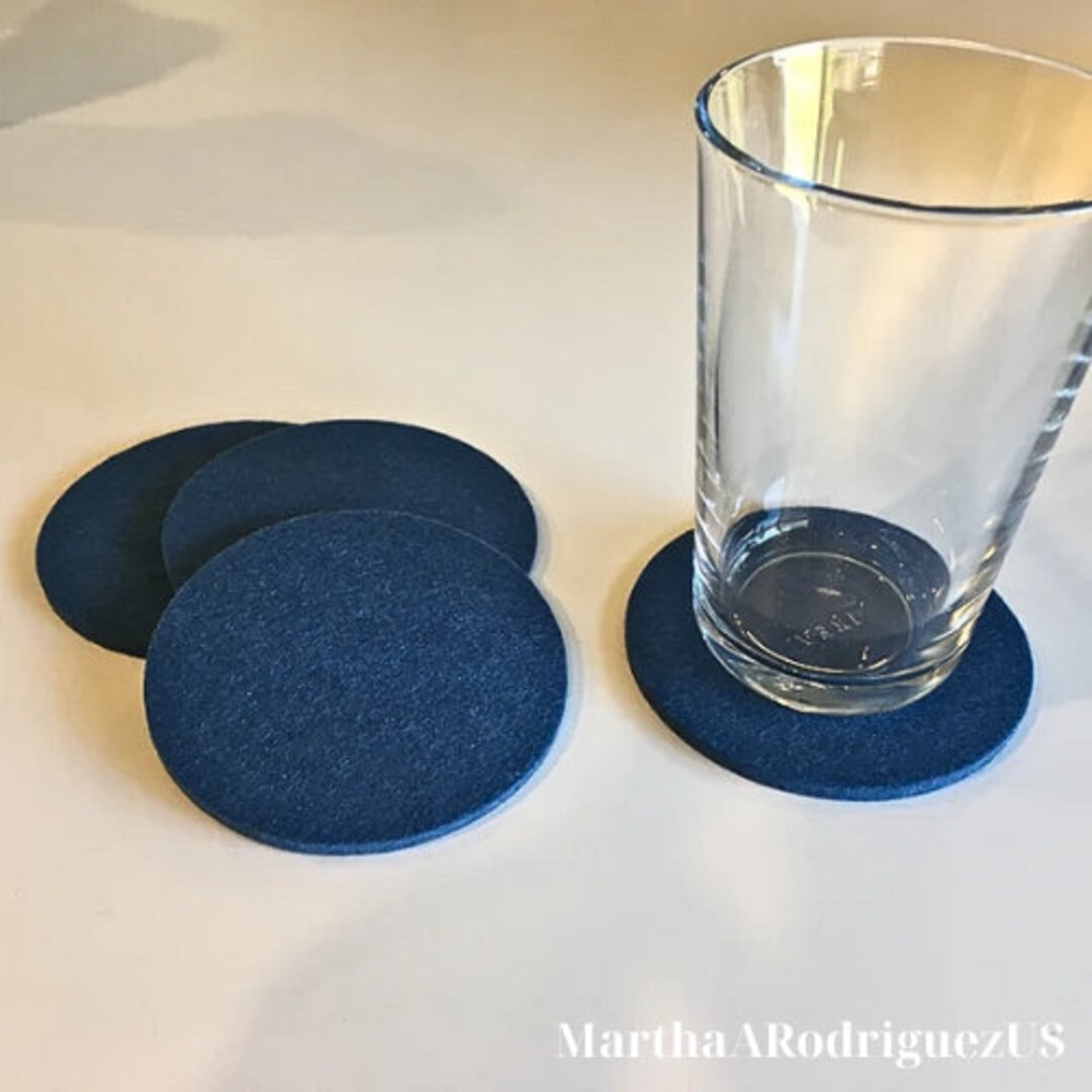5mm Thick Merino Wool Felt Drink Coaster Set 4 Inch Round - Etsy
