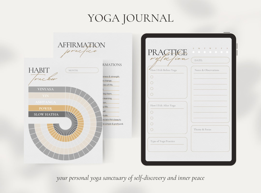 Digital & Printable Yoga Journal - Your Path to Mindful Living - Etsy