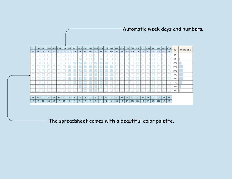 2024 Habit Tracker Spreadsheet Template for Google Sheets, Daily ...