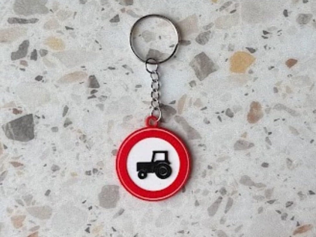 Keychain Tractor Traffic Sign - Etsy