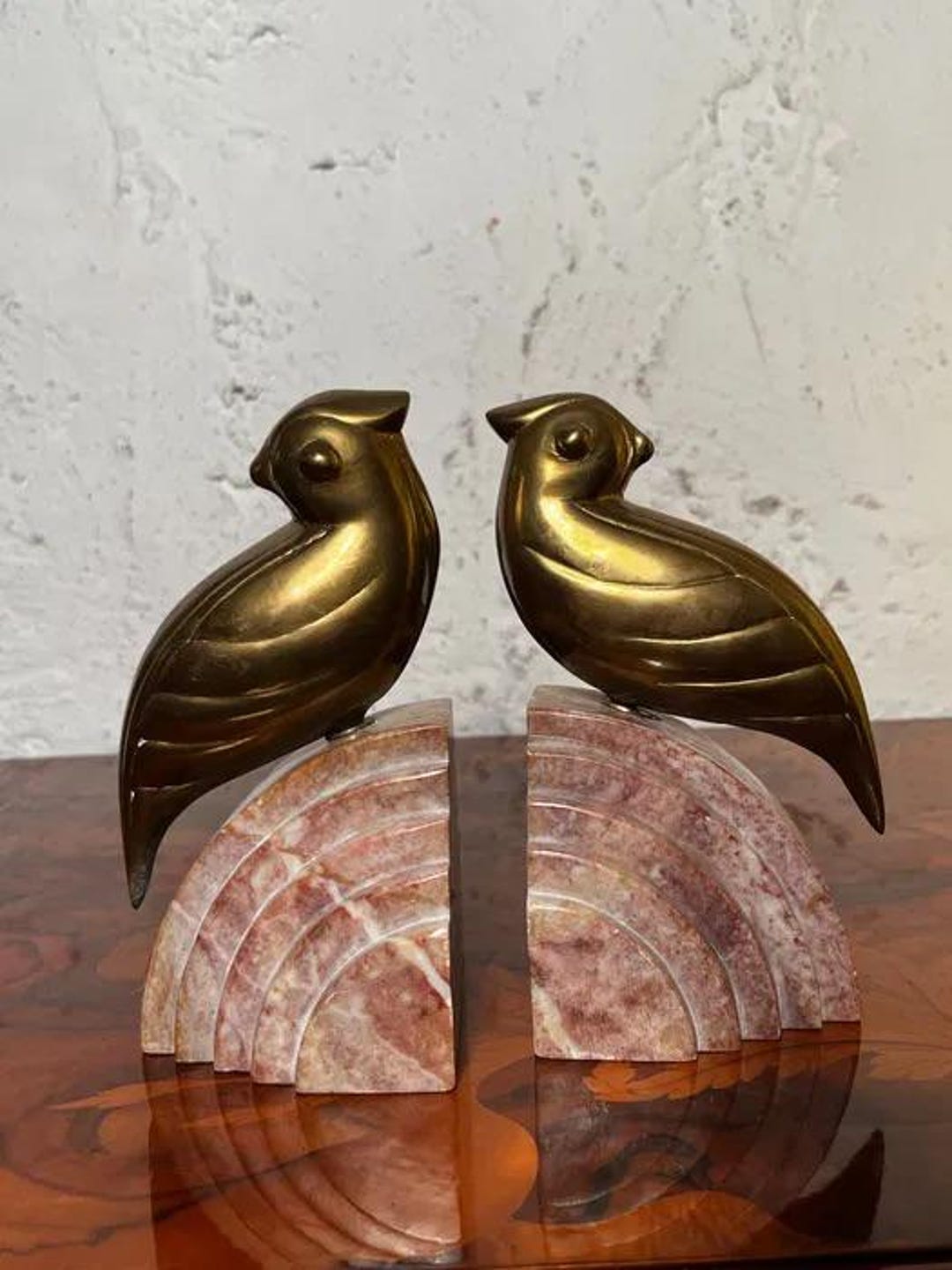 Marble Bookends. Marble and Brass. Nora Fenton Designs. Cardinal Birds ...
