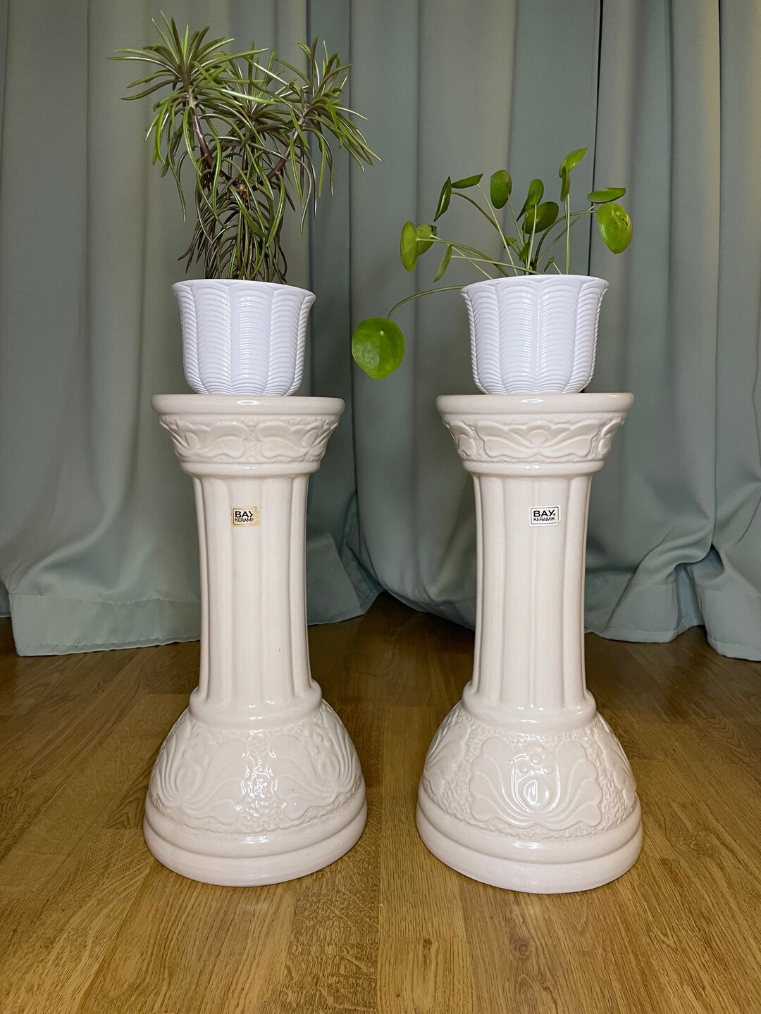 Two Ceramic Column for Flowers. Bay Keramik 449 40. West Germany ...