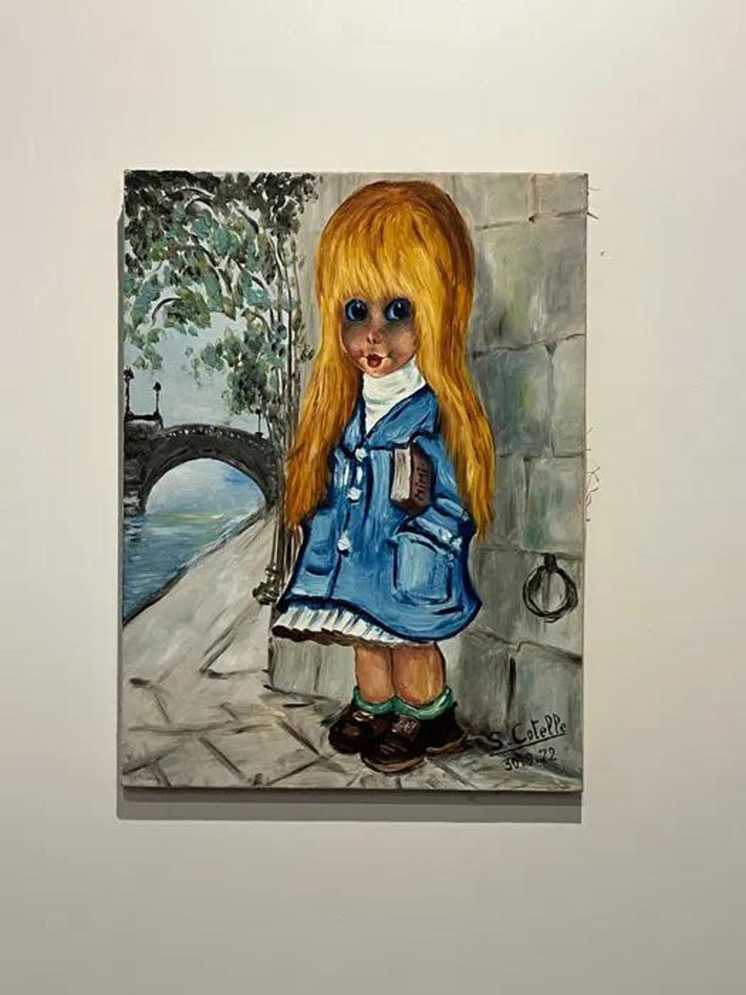 Oil on Canvas Michael Thomas Big Eyes. Stamped. Copy 1972 - Etsy