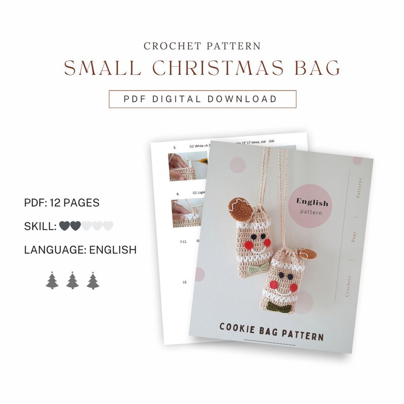 CROCHET PATTERN Christmas Bags Santa Claus Bags Small - Etsy