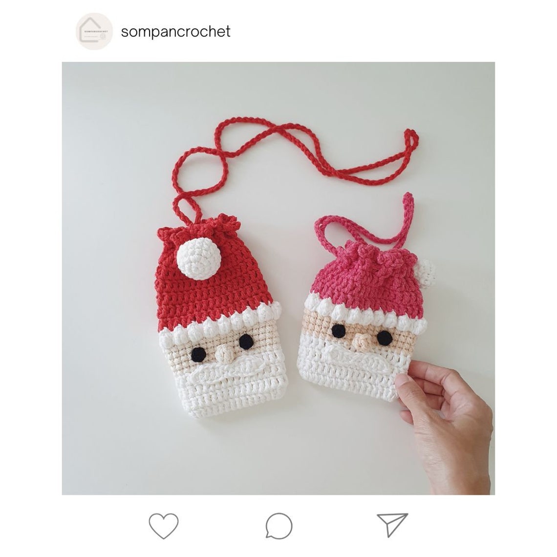 CROCHET PATTERN Christmas Bags Santa Claus Bags Small Gift Bags Crochet ...