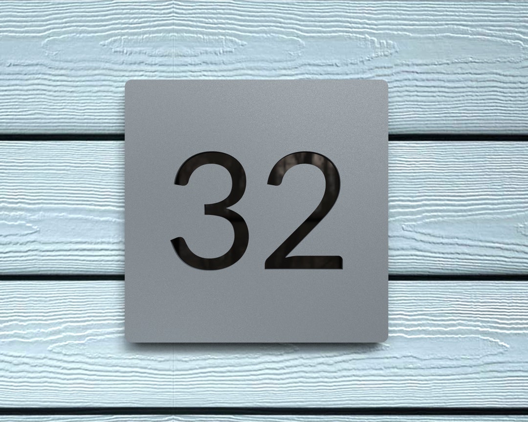 Modern Floating Door Numbers, Custom House Numbers, Matt Grey and Gloss ...