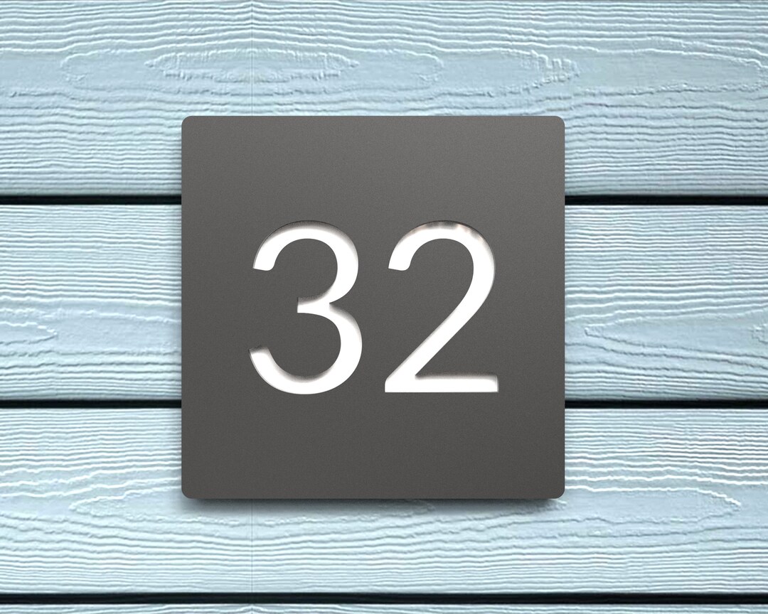 Modern Floating Door Numbers, Custom House Numbers, Matt Black and ...