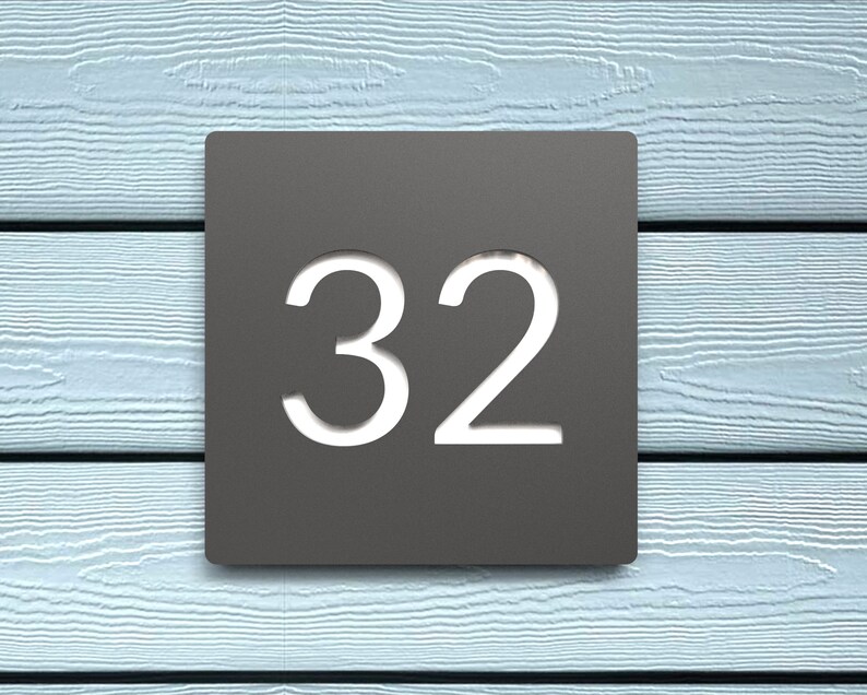 Modern Floating Door Numbers, Custom House Numbers, Matt Black and ...