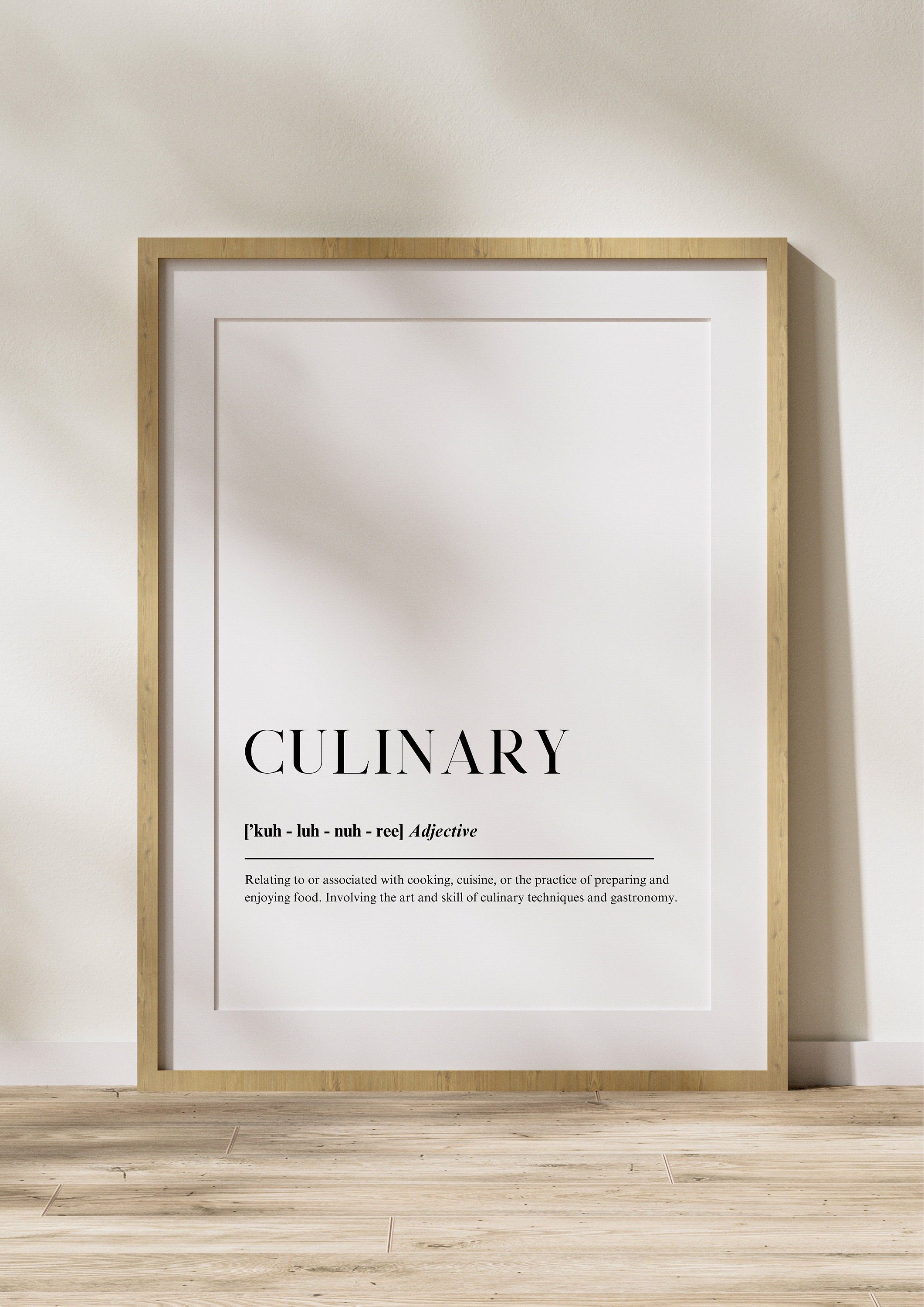 Culinary Definition Inspirational Wall Art Wall Decor Minimalist Poster ...
