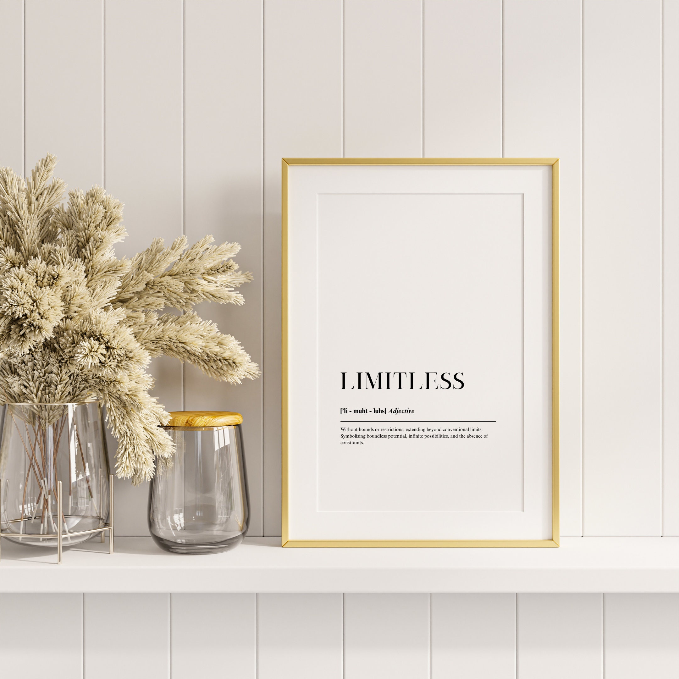 Limitless Definition Inspirational Wall Art Wall Decor Minimalist ...