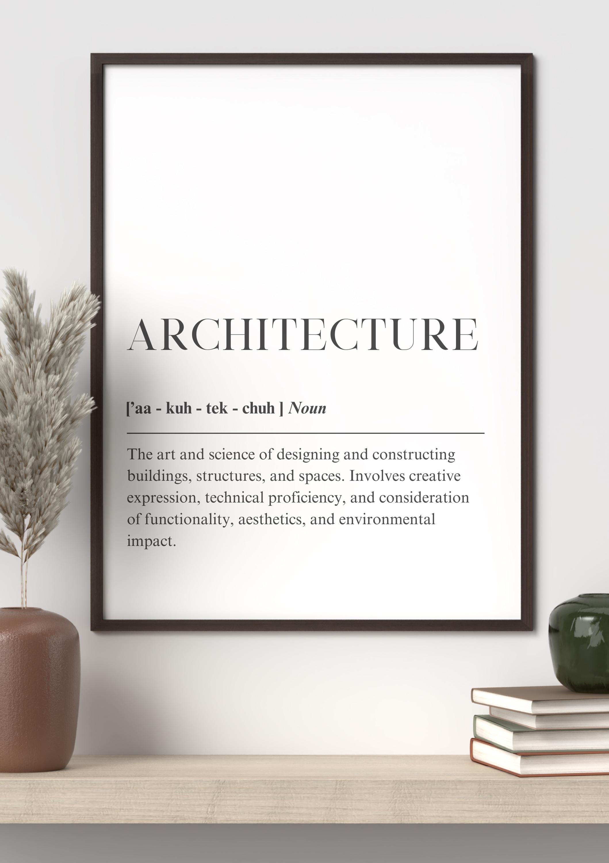 Architecture Definition Poster, Minimalist Quote Wall Art ...