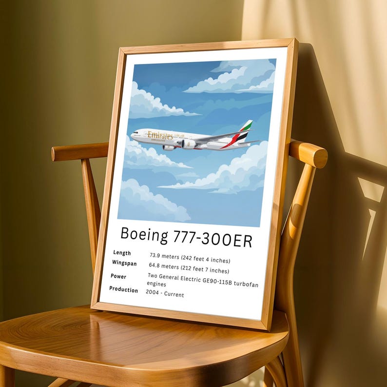 Emirates Boeing 777-300ER Poster - Aviation Wall Art Matte Print ...