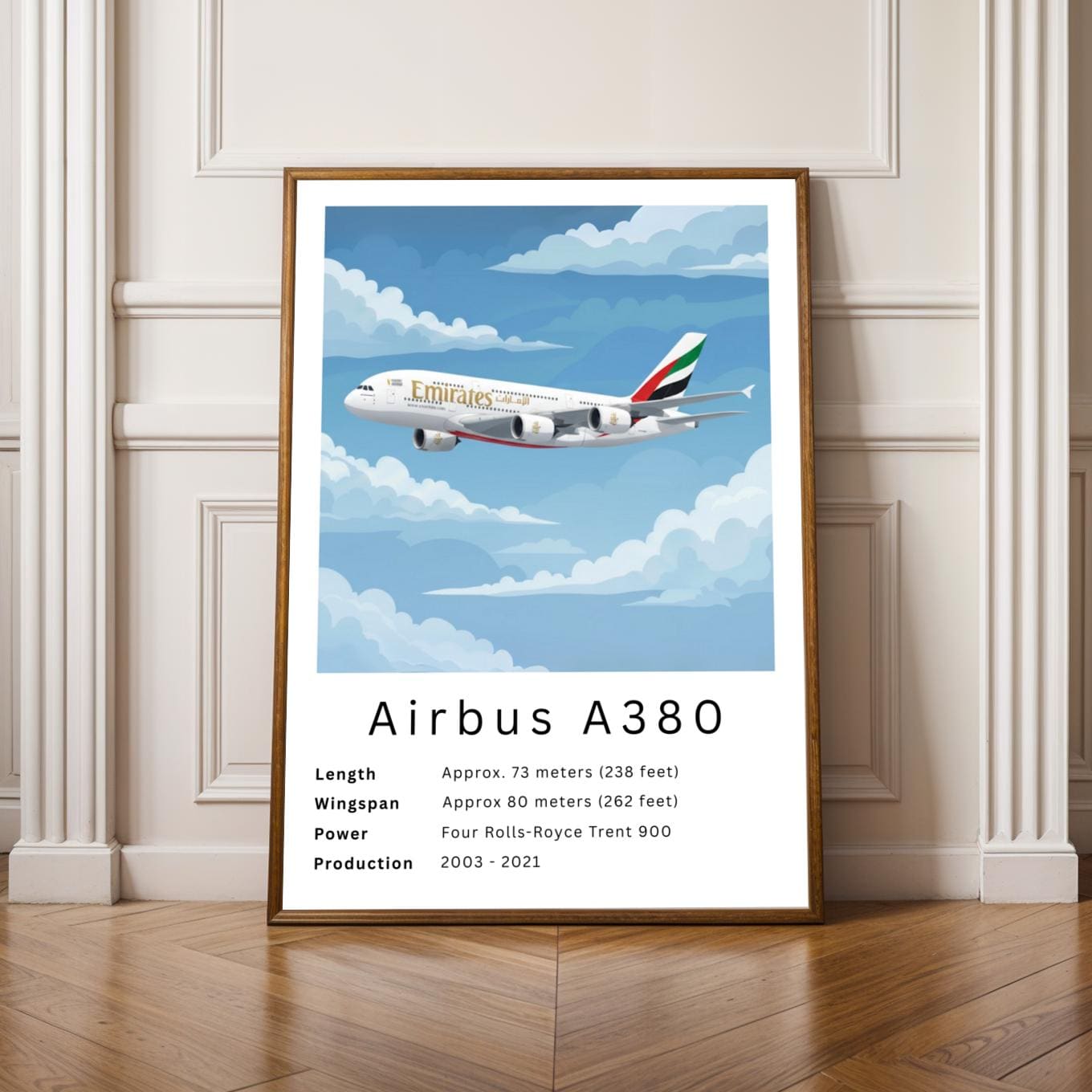 Airbus A380 Emirates Poster – Aviation Wall Art Matte Print Commercial ...