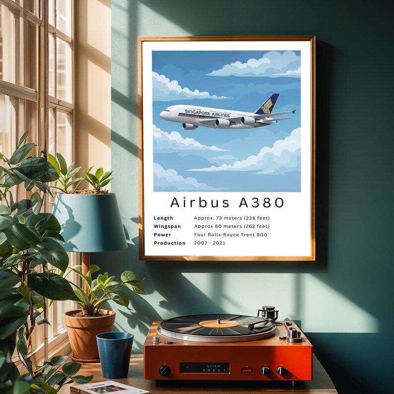 Airbus A380 Singapore Airlines Poster – Aviation Wall Art Matte Print ...