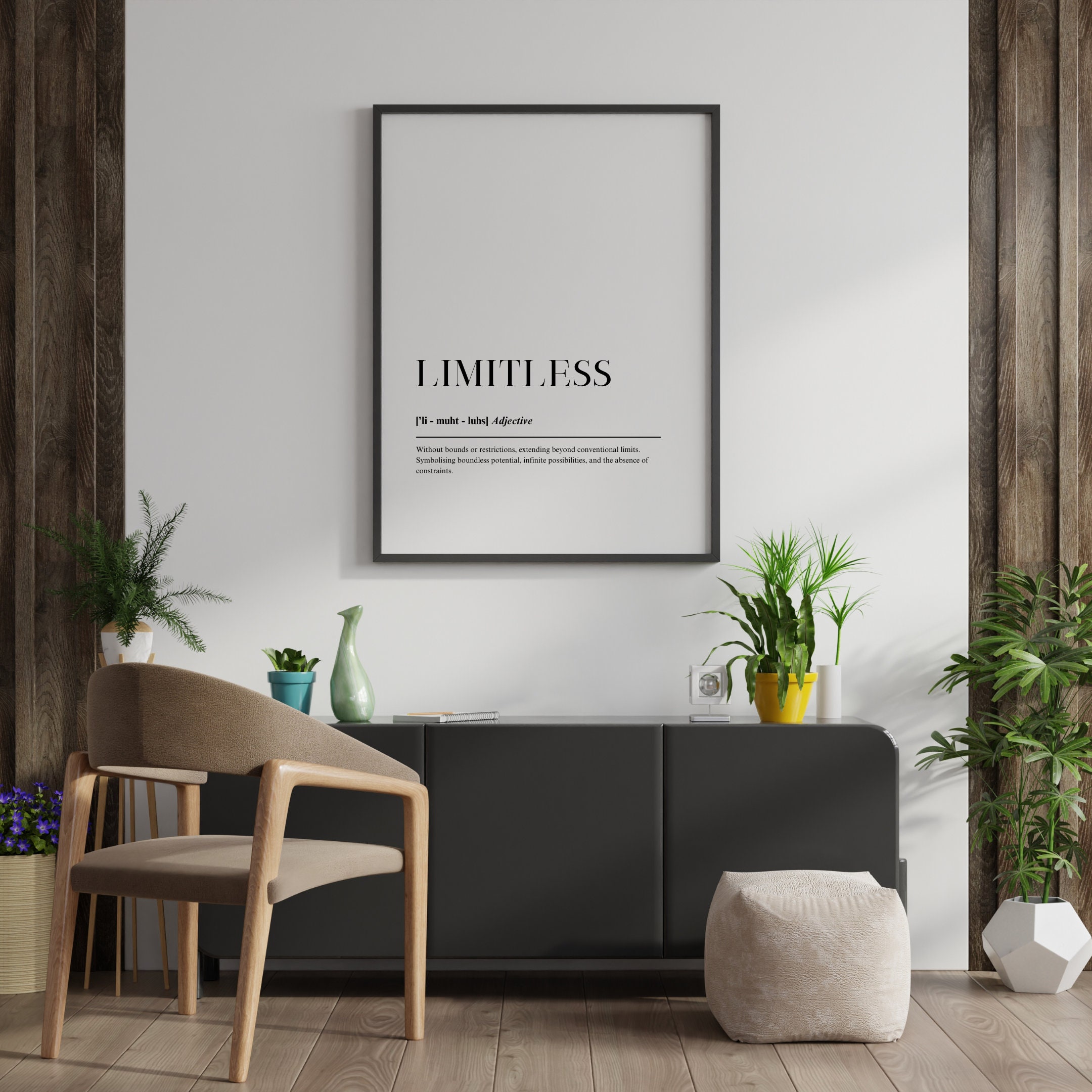 Limitless Definition Inspirational Wall Art Wall Decor Minimalist ...