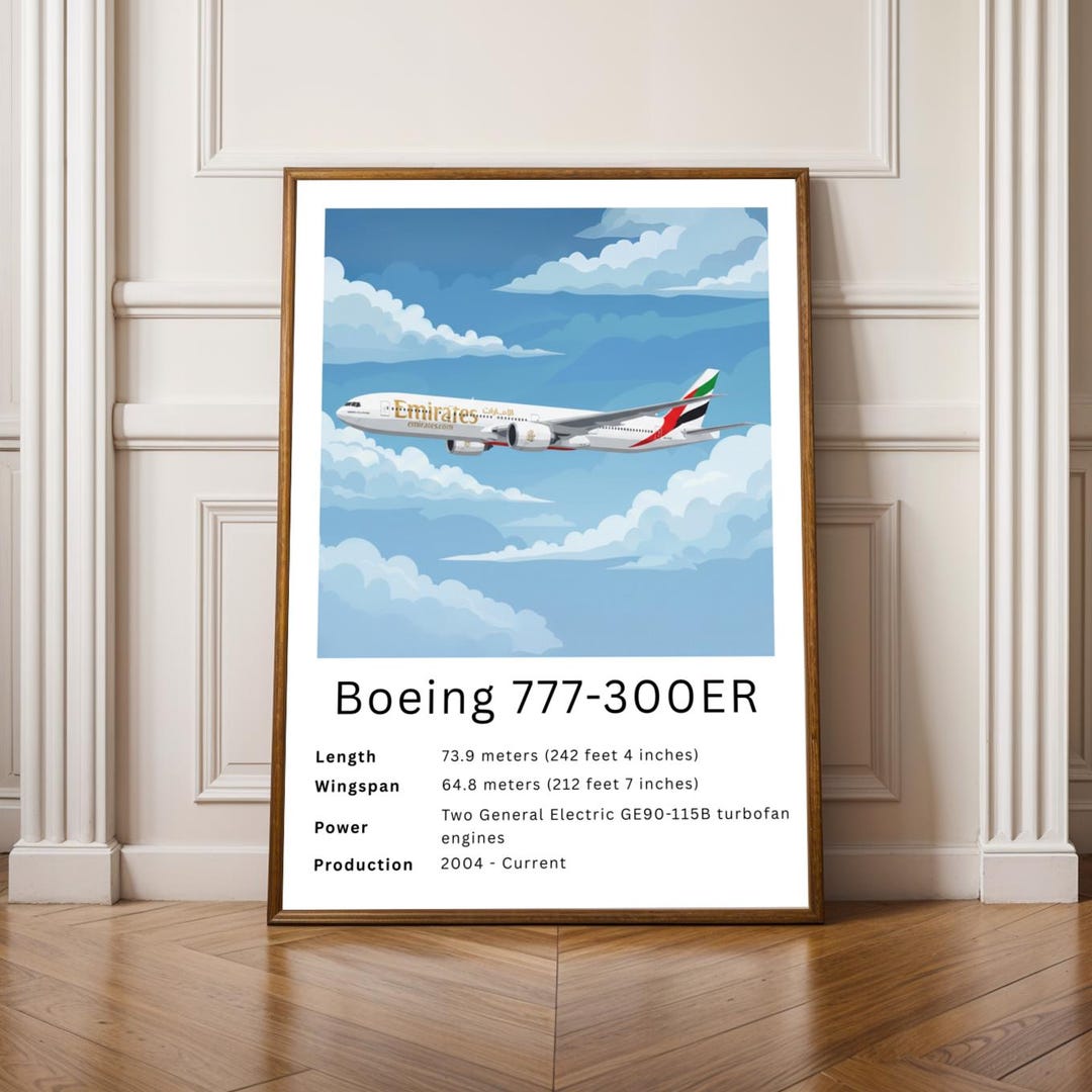 Emirates Boeing 777-300ER Poster - Aviation Wall Art Matte Print ...