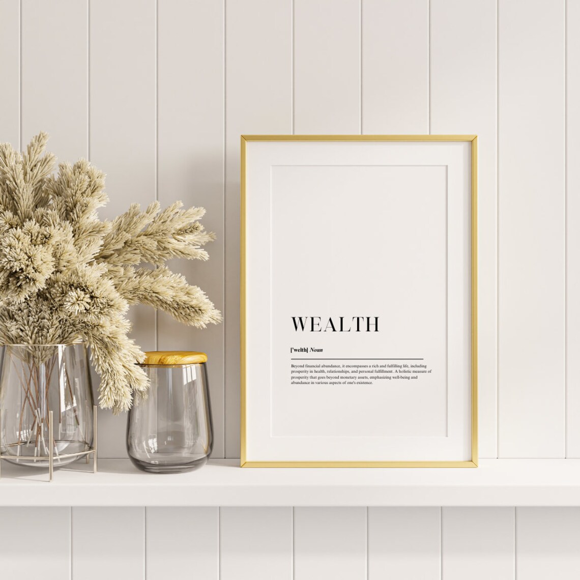 Wealth Definition Wall Art Digital Download Wall Decor Minimalist ...
