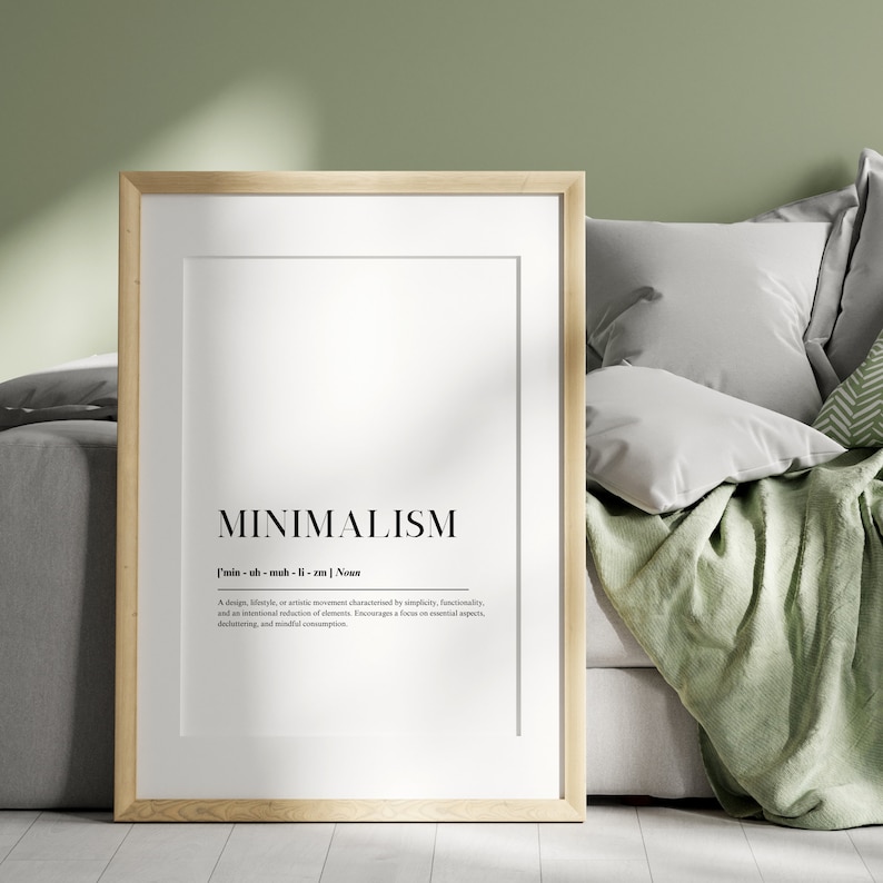 Minimalism Definition Poster: Celebrating Simplicity and Elegance in a ...