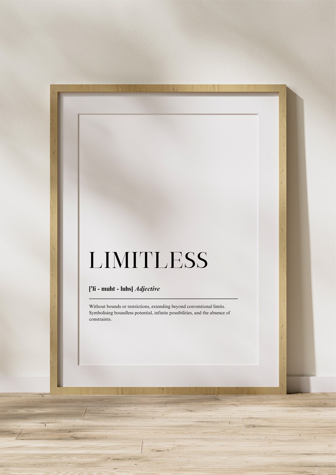 Limitless Definition Inspirational Wall Art Wall Decor Minimalist ...