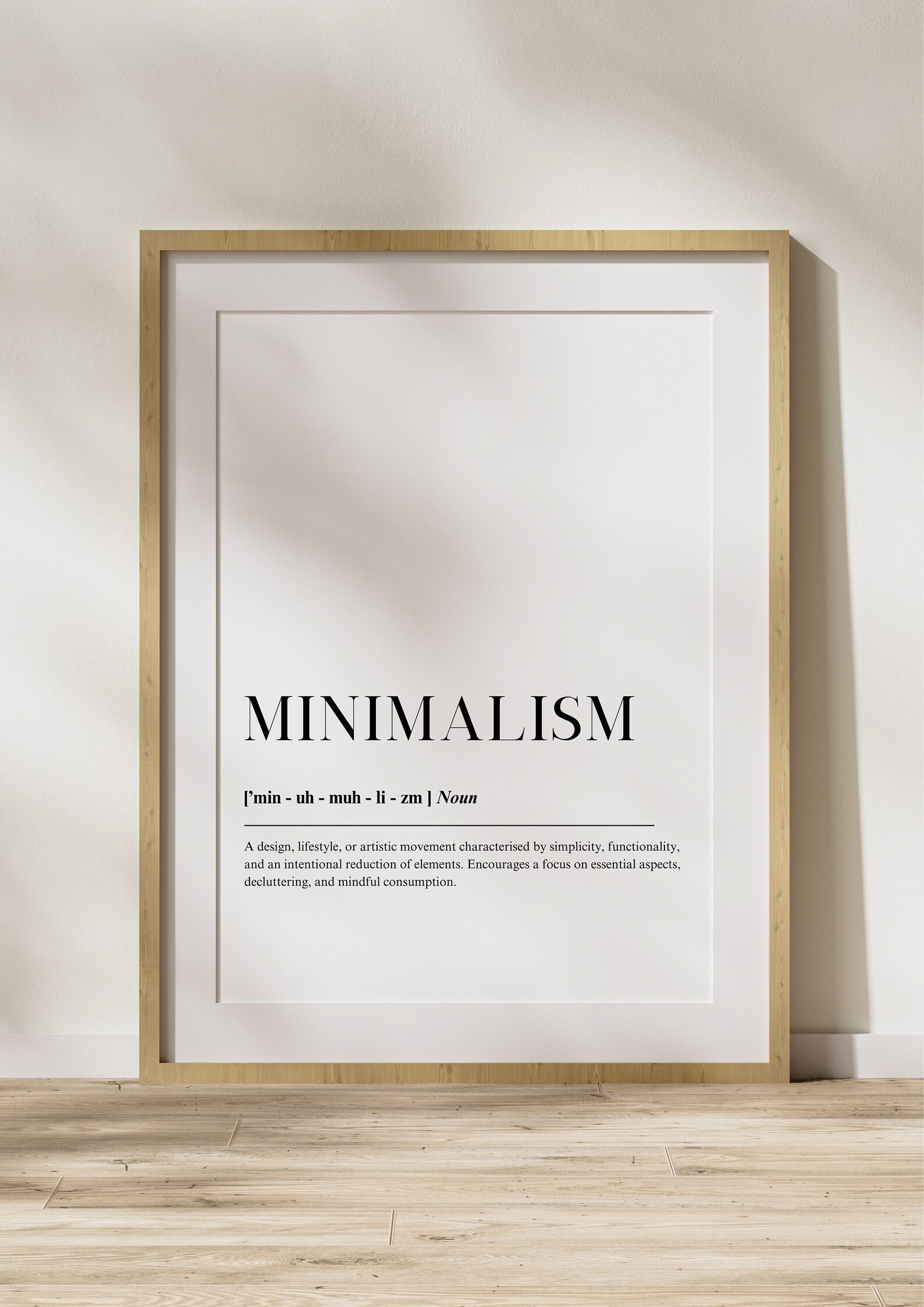 Minimalism Definition Poster: Celebrating Simplicity and Elegance in a ...