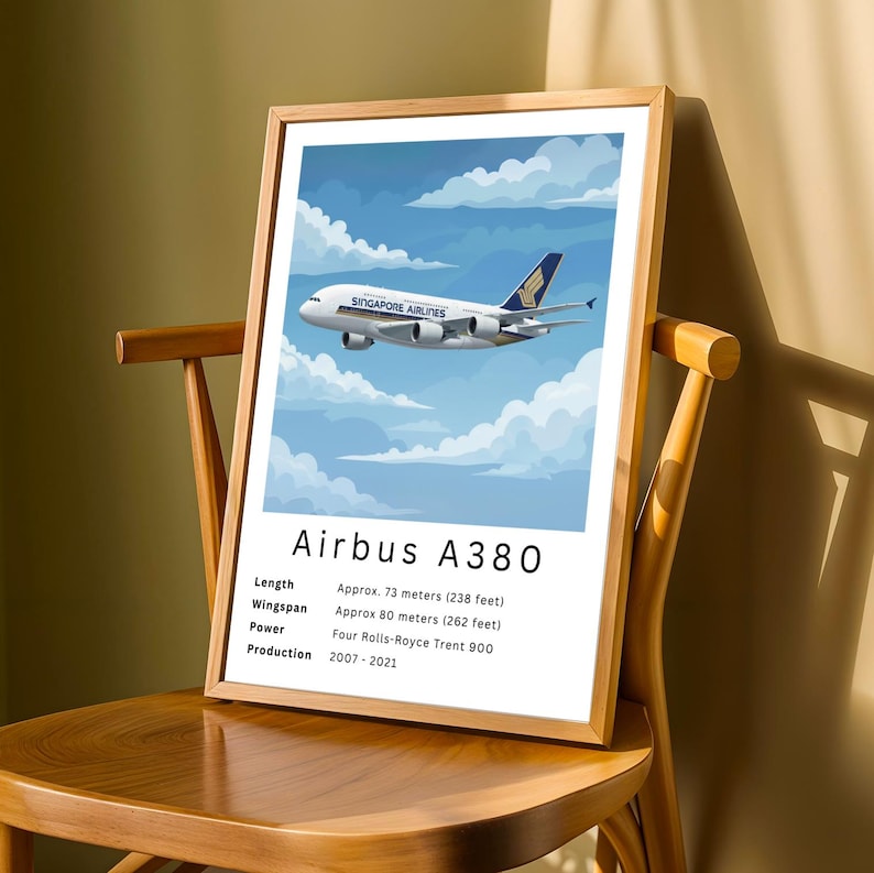 Airbus A380 Singapore Airlines Poster – Aviation Wall Art Matte Print ...