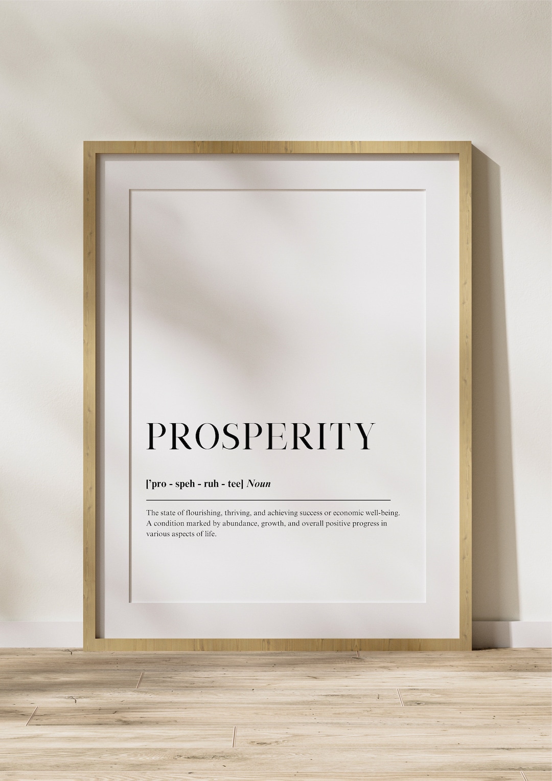 Prosperity Definition Inspirational Wall Art Wall Decor Minimalist ...