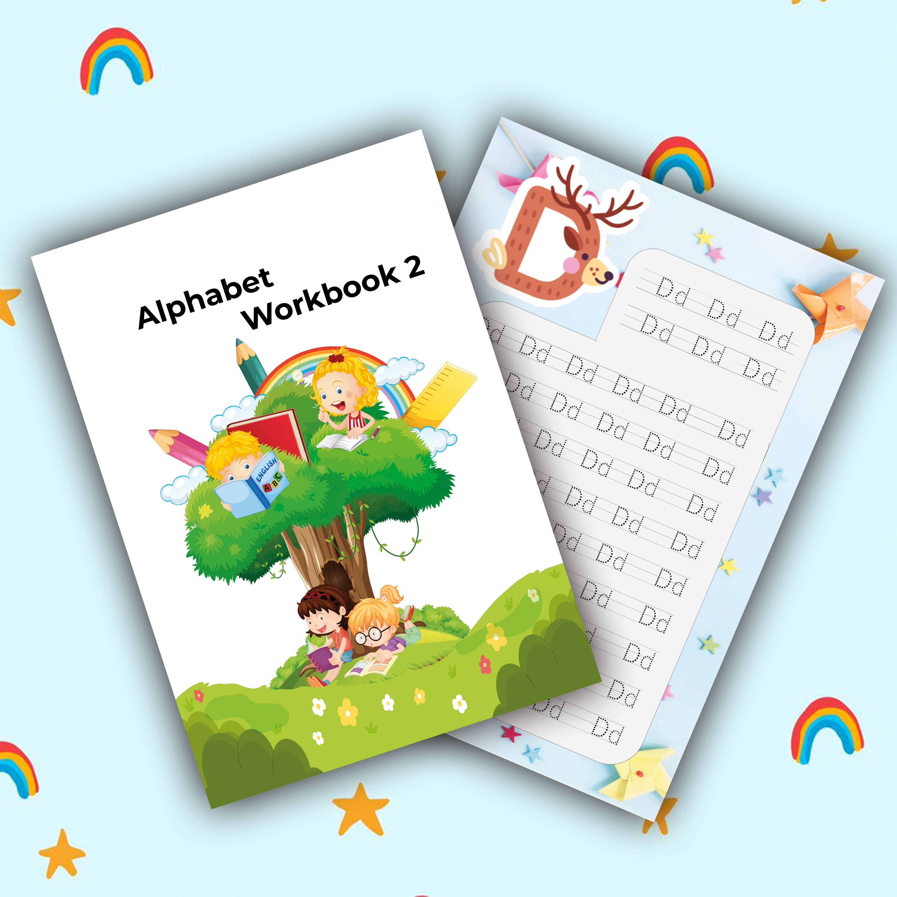 Alphabet Kids Workbook, Preschool Pre-k + Kindergarten Learning Bundle ...