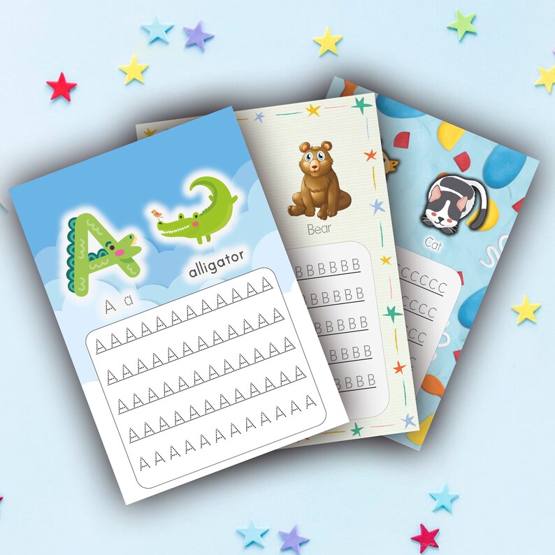 Alphabet Workbook Kids ,montessori Method,digital Activity Prints for ...