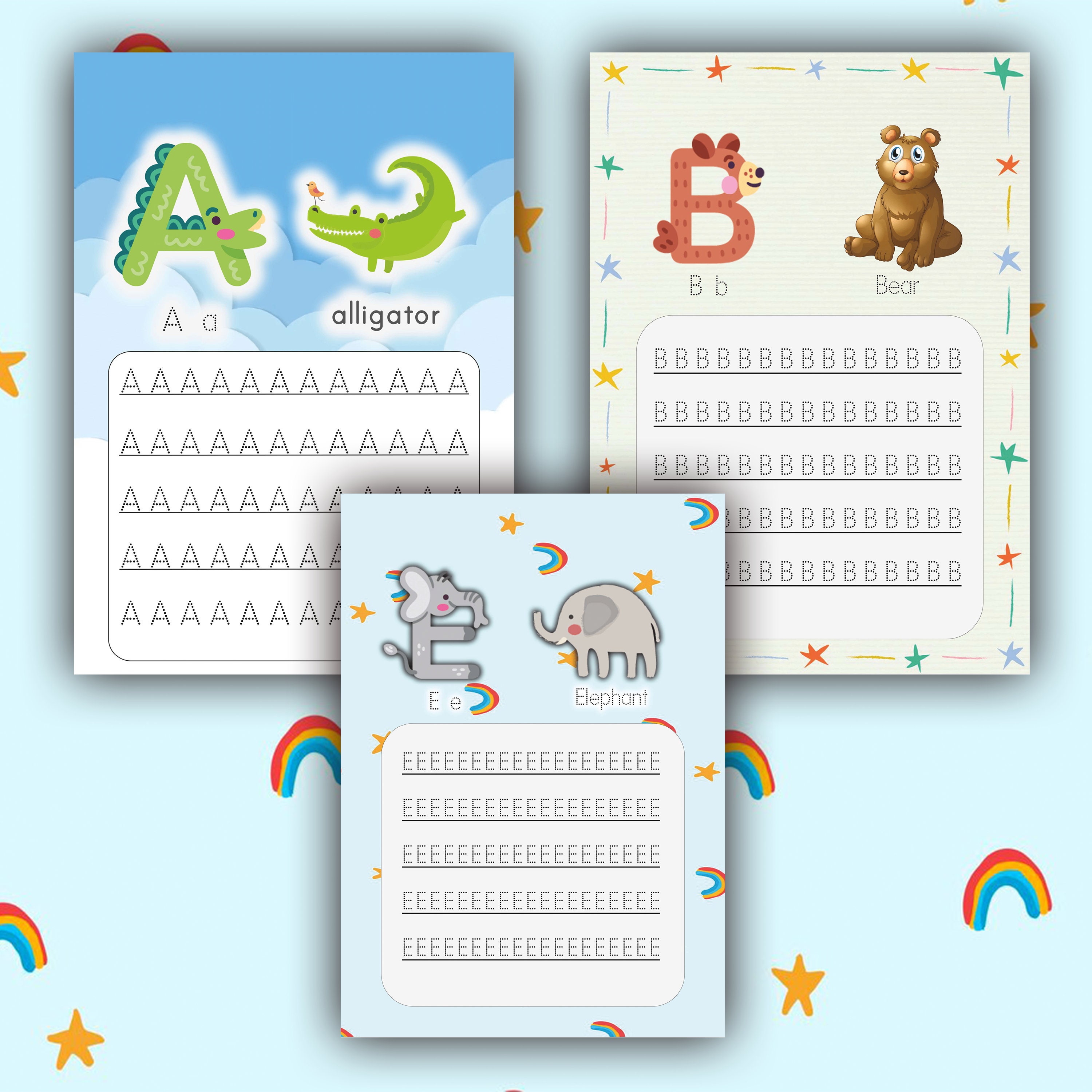 Alphabet Workbook Kids montessori Methoddigital Activity - Etsy