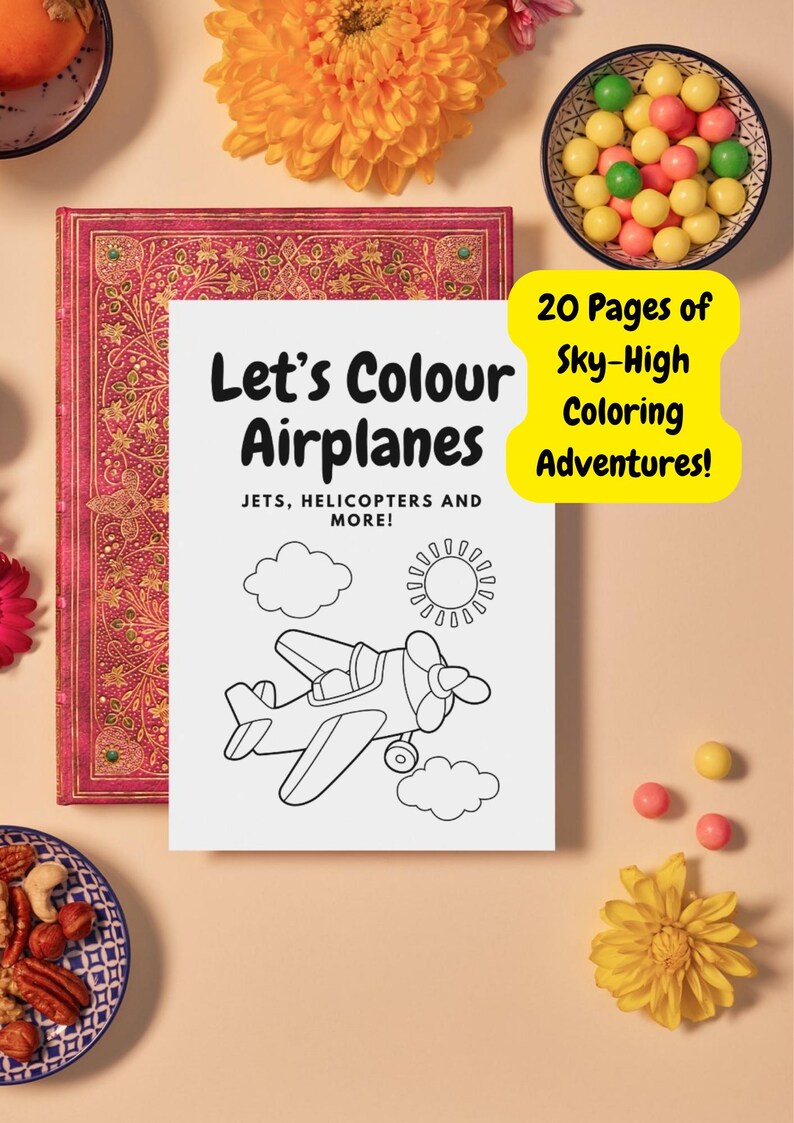 Airplane Coloring Book: Jets, Helicopters & More (PDF + PNG) - Etsy
