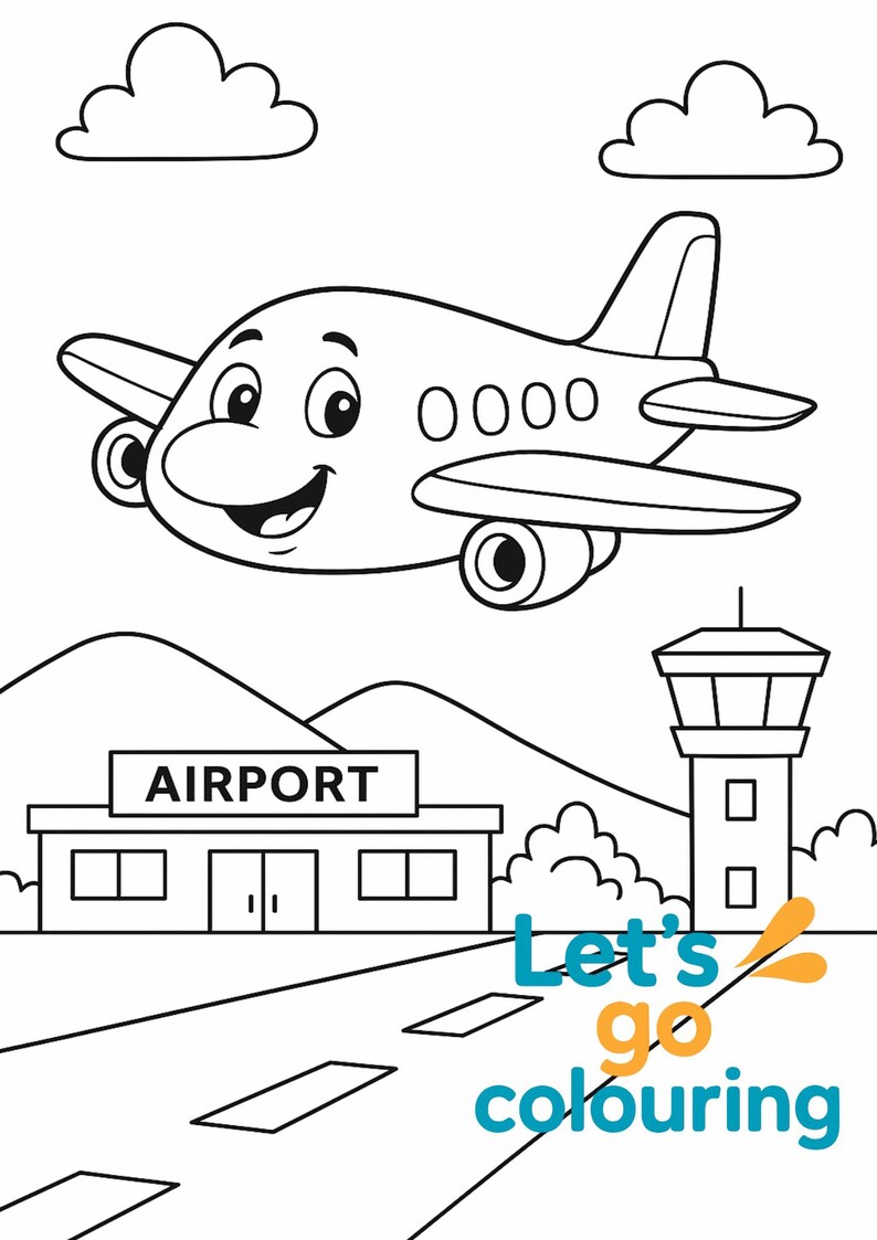 Airplane Coloring Book: Jets, Helicopters & More (PDF + PNG) - Etsy