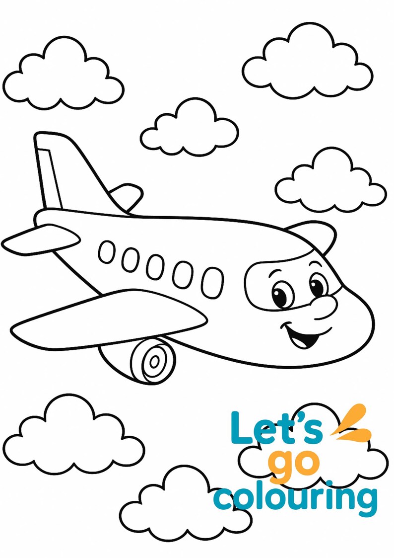 Airplane Coloring Book: Jets, Helicopters & More (PDF + PNG) - Etsy