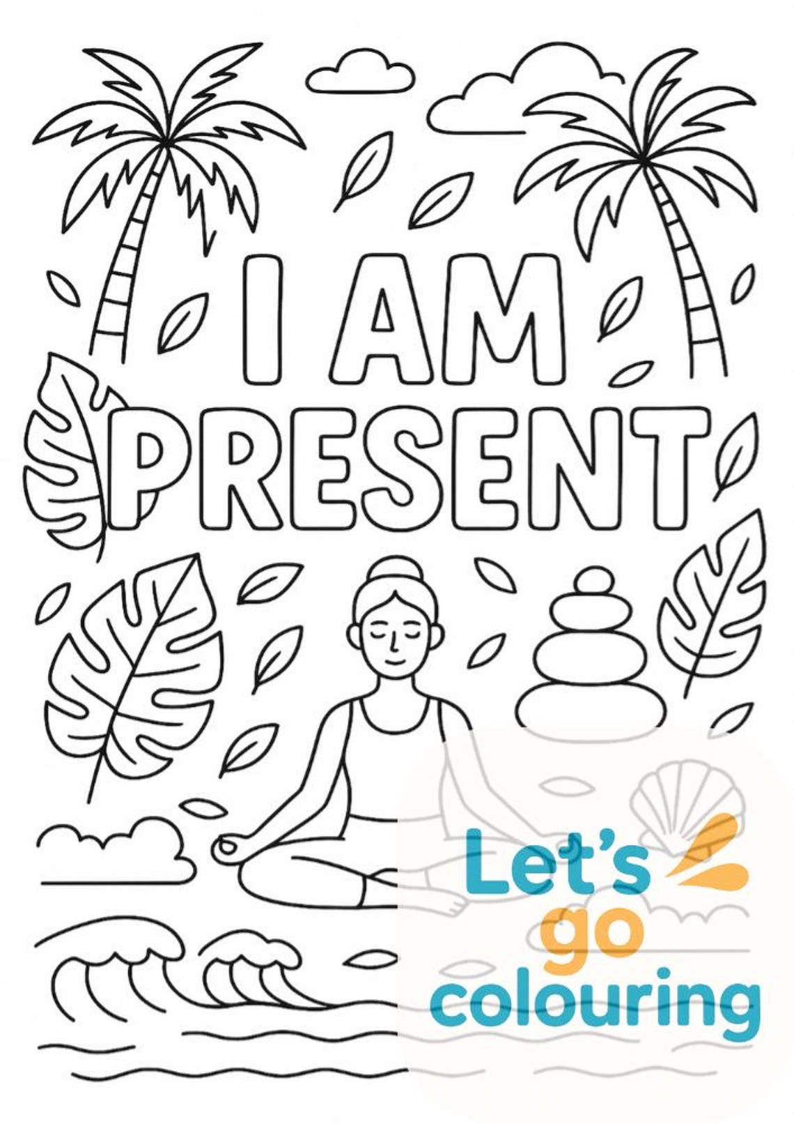 Positive Affirmations Coloring Book: 20 Printable Pages (digital ...