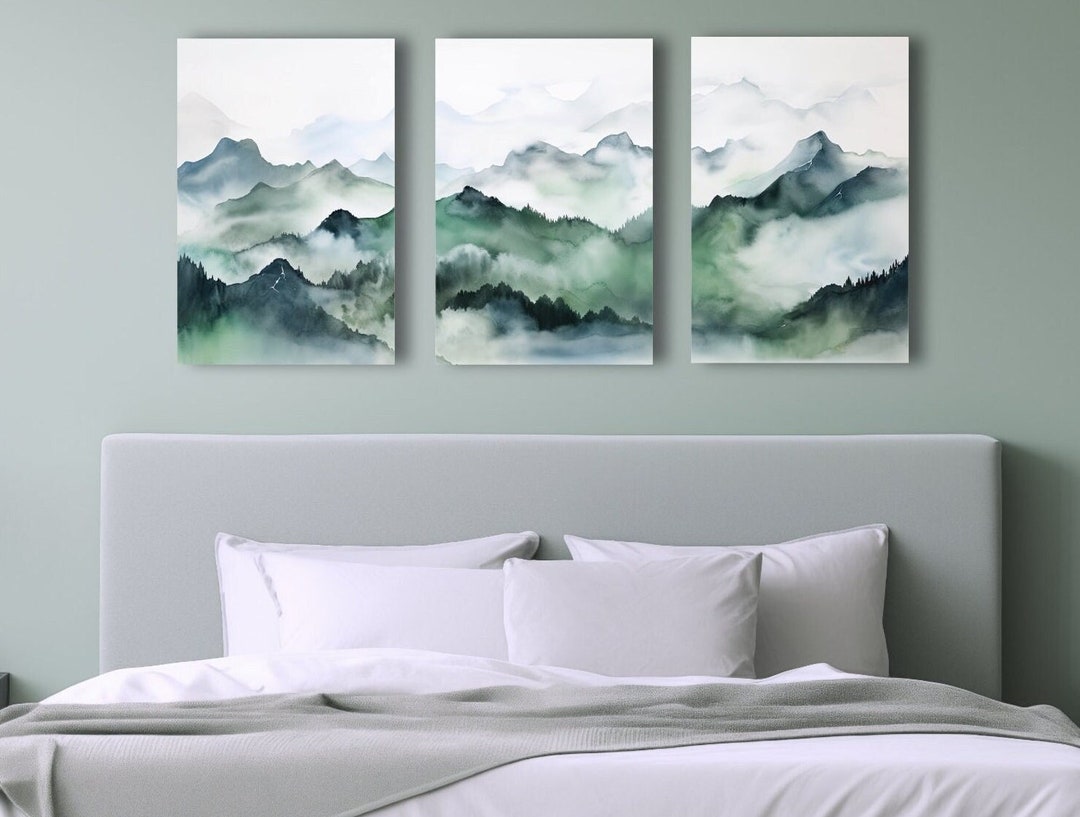 Earthy Color Palette Great Smoky Mountain Triptych Art Hallway Art ...