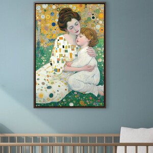 Boho Color Palette Mother and Child Painting Bathtub Wall Art Realtor ...
