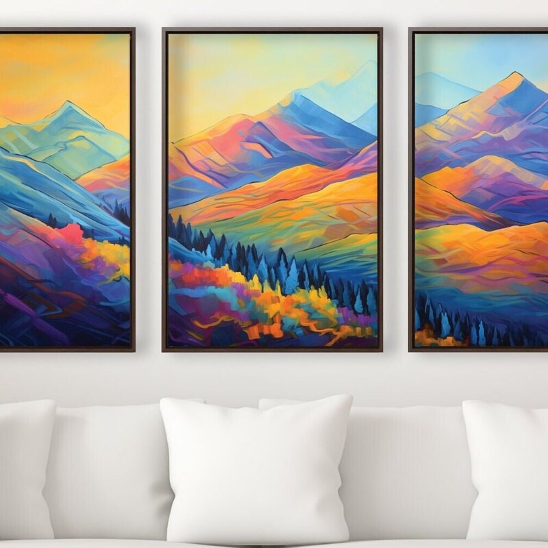Triptych Painting - Etsy