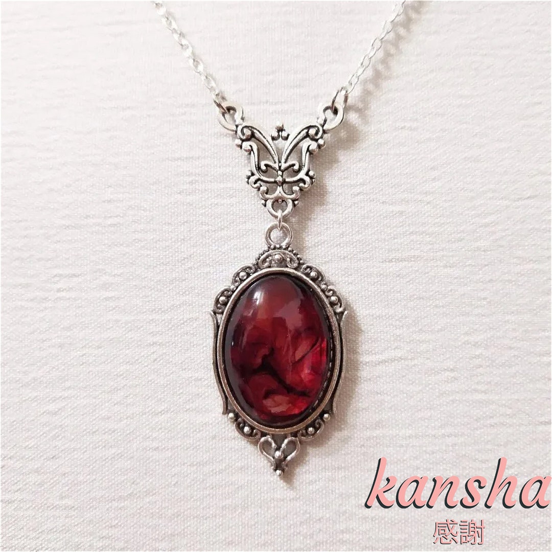 Gothic Red Crystal Pendant - Etsy