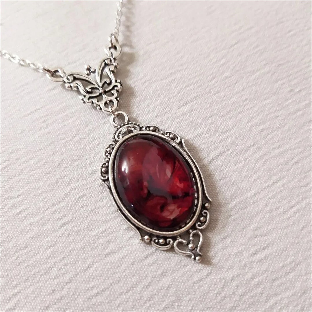 Gothic Vintage Red Crystal Pendant - Etsy