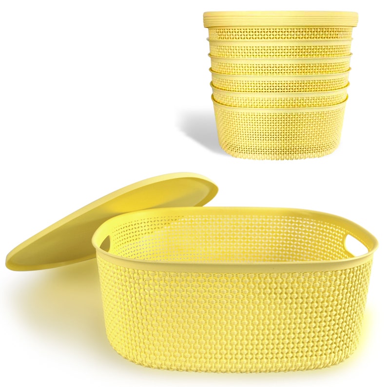 6 Pack Plastic Storage Bins With Lids for Home Organizing Laundry ...