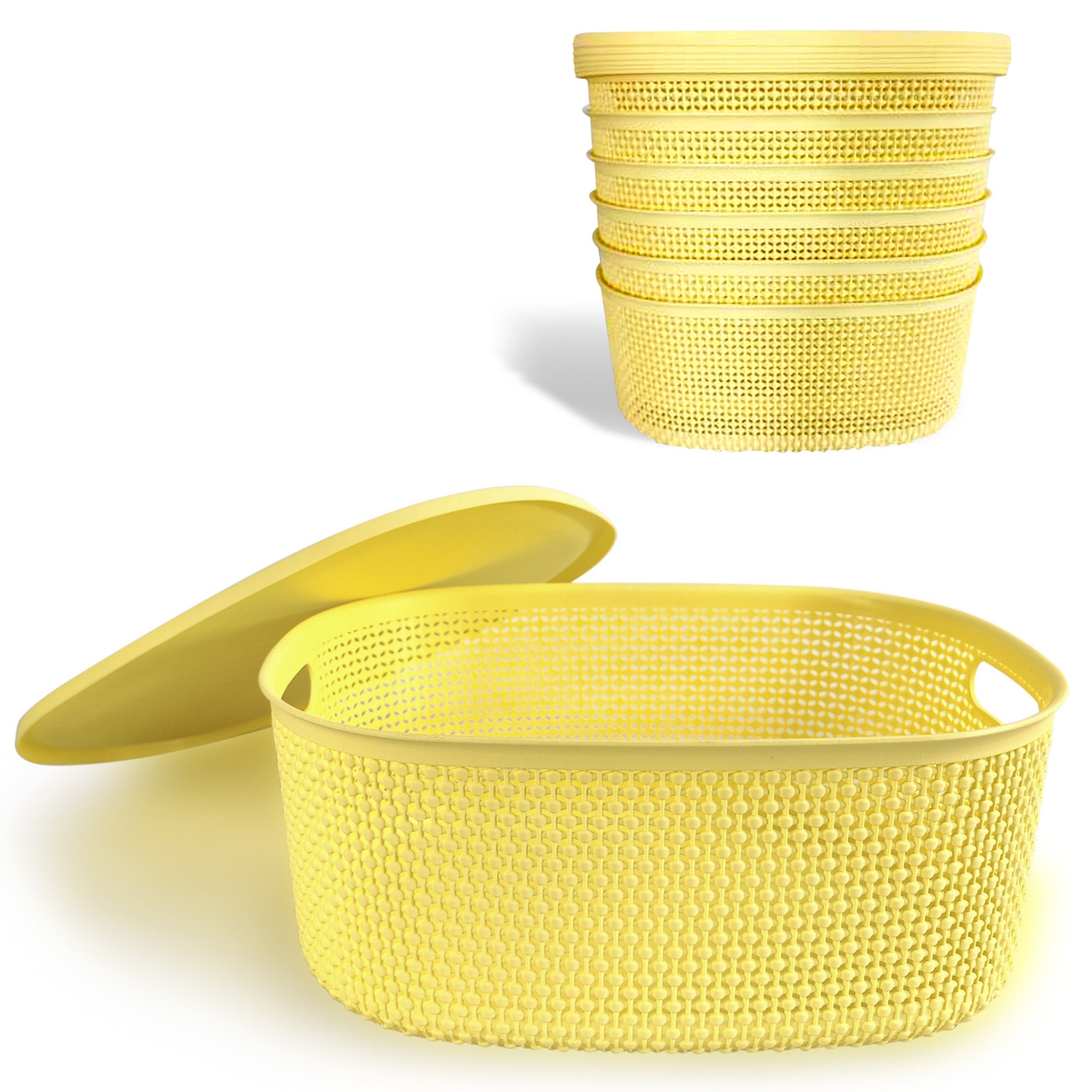 6 Pack Plastic Storage Bins With Lids for Home Organizing Laundry ...