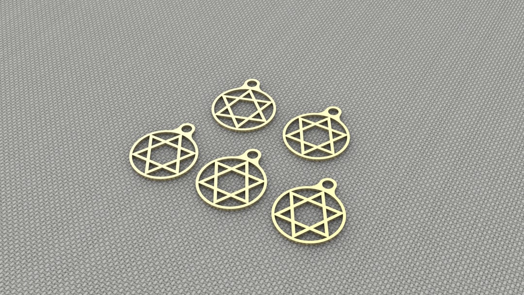 5 Raw Brass Star of David Charms, Jewish, Religious, Star Charms ...